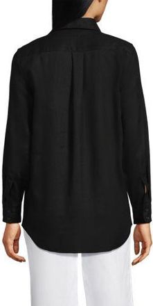 Lands End Leinenbluse, Damen, Größe:40-42 regular, Schwarz, Leinen, by Lands End