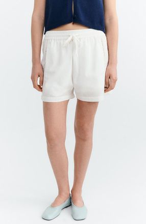 Thinking Mu Thinking MU Damen vegan Shorts Geranio Bestickt Wei&Atilde;Y