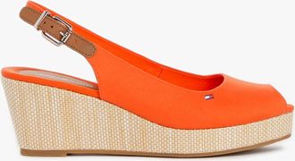 Tommy Hilfiger Slingback &agrave; talon en coton et cuir