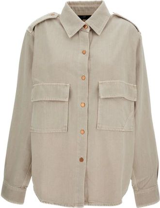 3x1 Femme, Blouses et Chemises, Beige, Taille: 40 FR Kenya Denim Shirt