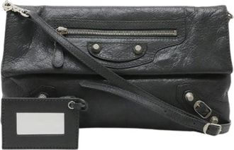 Balenciaga Sac pochette enveloppe en cuir Pre-owned - Femme - Pre-owned - Noir - Taille: ONE Size
