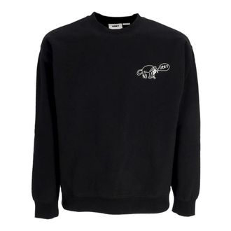 Obey Schwarzer Hund Doodle Crew Fleece Sweatshirt - - Sweatshirts & Hoodies - Herren - Schwarzk - XL