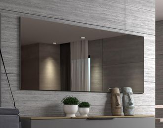 Dmora Spiegel Giyani, Spiegel mit Rahmen, Wanddekorationsartikel, Spiegeldekoration, Made in Italy, 160x2h65 cm, Grau