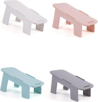 DOITOOL 4 St&uuml;ck Teiliges Blaues Schuhregal mit Doppelter Flexibles und Einfaches Schuhaufbewahrungsregal f&uuml;r Haushalts Kinderschuhe Platzsparender Schuhhalter