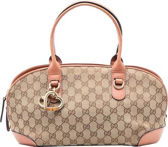 Gucci Hobo Bags - GG Canvas Heart Bit Satchel - Gr. unisize - in Braun - f&uuml;r Damen