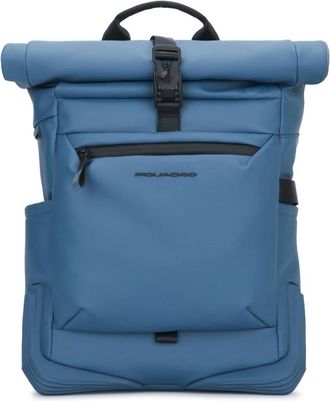 Piquadro unisex, Sacs, Bleu, Taille: ONE Size Zaino Roll-Top in Tessuto