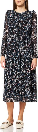 s.Oliver Womens Kleid lang Regular FIT Dress, Black AOP, 40