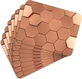 MG Design Set aus 8 Kork-Platzsets - Honeycomb - 30 x 40 cm - hitzebeständig & abwischbar, mit Korkrückseite