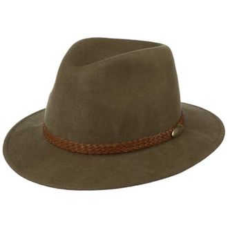 Lierys Chapeau Casual Light Traveller Homme - Made in Italy en Laine de Feutre pour avec Bandeau Cuir Hiver Automne-Hiver - 57 cm Khaki