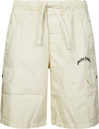 Palm Angels Homme, Shorts, Blanc, Taille: S Big Waist Logo Sweatshorts