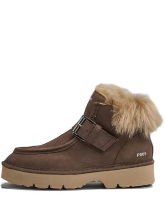 Panchic bottines &agrave; bride &agrave; boucle - Marron