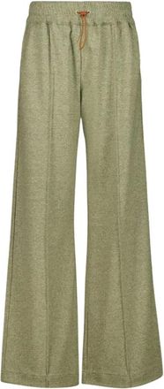 120% Lino Femme, Pantalons, Vert, Taille: 36 FR Wide Pantalons