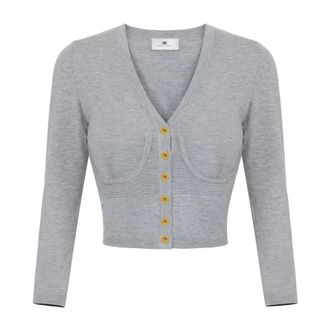 Elisabetta Franchi Damen, Strickwaren, Grau, XLGr&ouml;&szlig;e