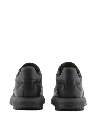 Emporio Armani Logo-Plaque Sneakers - Black