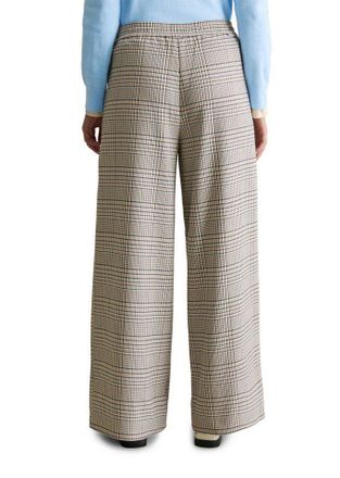 Marc O'Polo Denim Schlupfhose karierte Hose wide mit recyceltem Polyester, elastischer Bund