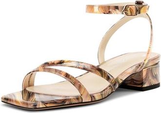 Castamere Femmes Bas Bloc Chunky Talon Heel Carr&eacute; Bout Lani&egrave;res Cheville Sandales Dress Mariage Party Chaussures 3.5 CM Heels Jaune Vortex 40 EU