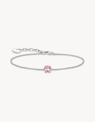 Thomas Sabo Bracelet en argent &agrave; breloque en zircon - Argent&eacute; et rose