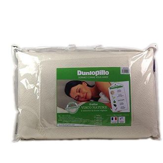 Dunlopillo Oreiller Visco-Nature mi-Ferme Blanc Mousse &agrave; m&eacute;moire de Forme & Ergonomique en Viscose v&eacute;g&eacute;tale - 70x45cm ORPVEN070045DPO1