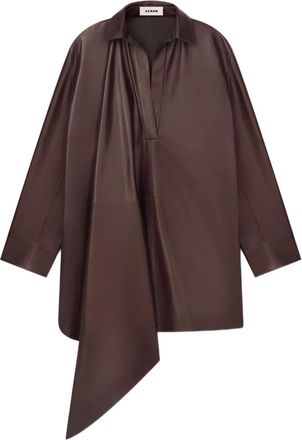 Áeron robe courte en cuir - Marron