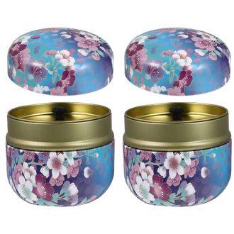 Lurrose 2st Teedosen Lose Pulverdosen Pralinen Metall Tee Lagerung Zinn Lose Kleine Kaffee Runde Metall Kann Vorratsbeh&auml;lter F&uuml;r Siegel Wei&szlig;blech