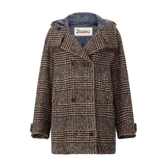 Herno Mantel mit Hahnentrittmuster