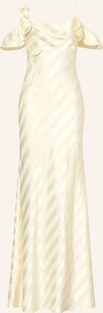 Self Portrait Self-Portrait Satinkleid Mit Volants gelb