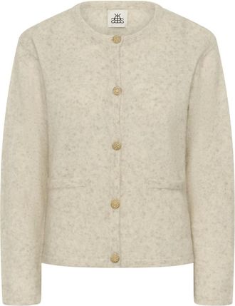 Karen by Simonsen Femme, Pulls, Beige, Taille: 36 FR Cardigan Féminin à Col Rond avec Boutons