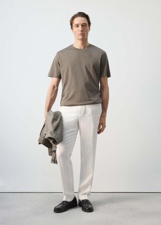 Mango T-shirt 100 % coton regular-fit marron moyen - Homme - XXL - MANGO MAN