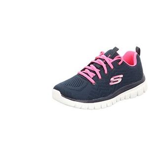 Skechers Femme Graceful-Get Connected Baskets, Marine Mesh Hot Rose Trim, 39 EU