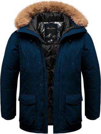 Amaci & Sons Winterjacke NORWALK Winterjacke Herren Gefütterte Dicke Glanz Winter Jacke Mantel Parka mit Kapuze