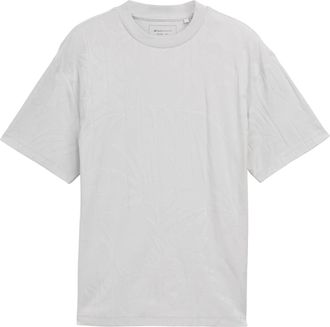 Tom Tailor Herren 1045052 T-Shirt, 37706-Chalk Grey Leaves Jacquard, XL