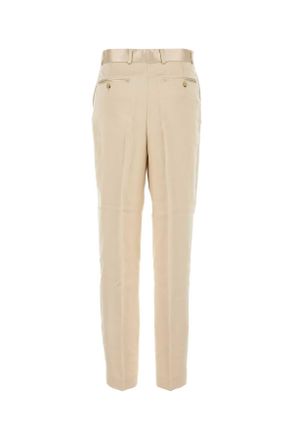Toteme Womens Sand Satin Pant Ecru Exterior: Viscose Pantaloni Trousers