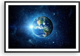 Arttor Poster Schwarzrahmen Erde Universum Sterne Galaxie Deko 91x61cm Wandposter Art Prints Wandbilder Dekoration Wohnzimmer Schlafzimmer K&uuml;che Wanddeko Bil