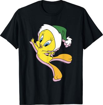 Looney Tunes Weihnachten Looney Tunes Tweety Christmas Hat T-Shirt