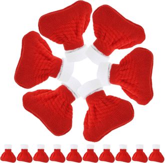 SOLUSTRE 16 St&uuml;ck Weihnachtsstuhlbeinschoner aus Stoff rutschfeste Stuhlbein&uuml;berz&uuml;ge In Rot Kratzfeste M&ouml;belsocken f&uuml;r Weihnachtsdekoration zu Hause