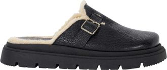 Dune London Damen/Damen Gene Leder Faux Shearling gef&uuml;ttert Clogs (Schwarz)