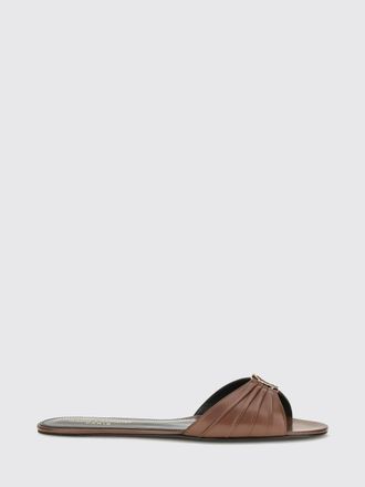 Saint Laurent Sandales plates Babylone en cuir de veau avec monogramme YSL