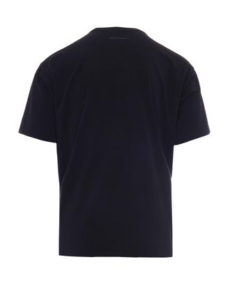 Maison Margiela Mens T-Shirt Painted Logo Black T-Shirts And Polos