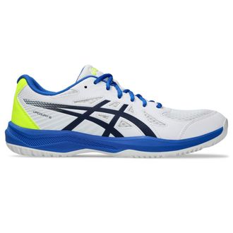 Asics Herren Upcourt 6 Volleyballschuhe, Wei&szlig;/Midnight, 43.5 EU