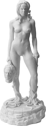 Generic Medusa mit Kopf des Perseus Symbol f&uuml;r Opfer sexueller &Uuml;bergriffe Statue