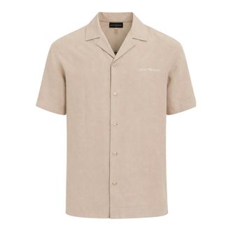 Emporio Armani Homme, Chemises, Beige, Taille: XL Af20590 Chemise &agrave; Manches Courtes