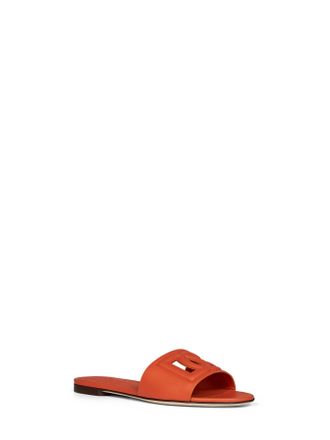 Dolce & Gabbana Womens Slide Sandals Orange Calf Leather