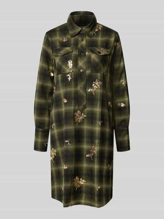 0039 Italy Knielanges Hemdblusenkleid mit Pailletten Modell MARTERA