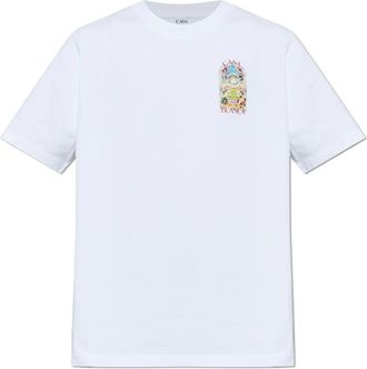 Casablanca Homme, Tops, Blanc, Taille: M T-shirt avec imprim&eacute;