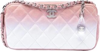 Chanel Pre-owned Double Zip Clutch On Chain - Femme - Pre-owned - Rose - Taille: ONE Size