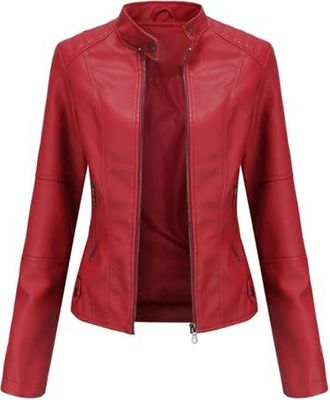 Generic Veste en cuir pour femme - Veste de survêtement chaude - Veste dhiver vintage - Veste bomber en cuir synthétique - Veste de moto, U-1., XL