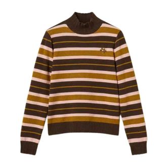 Twinset Pull &agrave; col roul&eacute; avec broche - Femme - Pulls - Multicolore - Taille: 38 FR