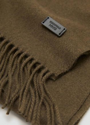 Mango &Eacute;charpe unie &agrave; franges kaki - Homme - Taille unique - MANGO MAN