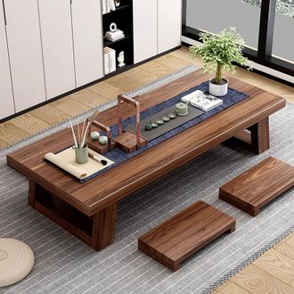Generic Vintage Japanischer Bodentisch, Niedriger Couchtisch zum Sitzen Auf Dem Boden, für Wohnzimmer, Balkon, Terrasse, Teestube, Empfangsraum