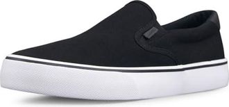 Lugz Homme Clipper Classic Slip-on Canvas Sneaker Basket, Noir, Blanc, Noir, 42 EU